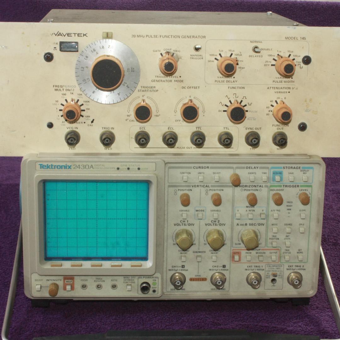 Tektronix-2430A 150Mhz Oscilloscope + Wavetek-145 20Mhz Function Gen ...