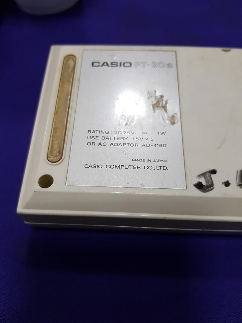 Vintage casio pt-20 electronic musical instrument, Hobbies & Toys ...