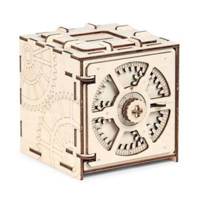 WOODEN MECHANICAL MODEL 3D PUZZLE CIPHER CODE DEPOSIT BOX (WOOD ...