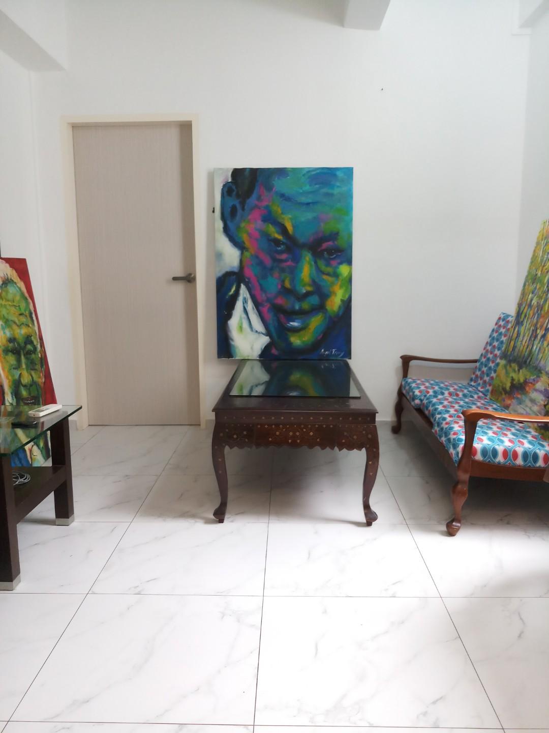Original Oil Painting (Art) of Lee Kuan Yew (LKY), Furniture & Home ...