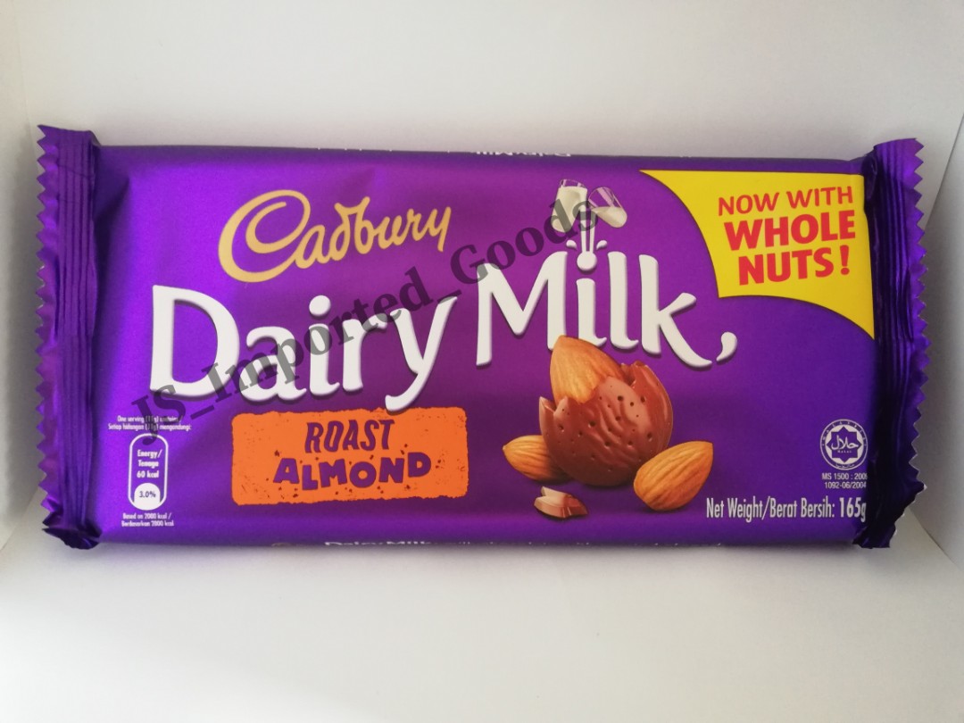 Cadbury Dairy Milk Roast Almond, Food & Drinks, Packaged & Instant Food ...