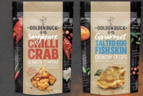 Golden Duck Salted Egg Fish Skin & Chili Crab Seaweed Tempura, Food ...