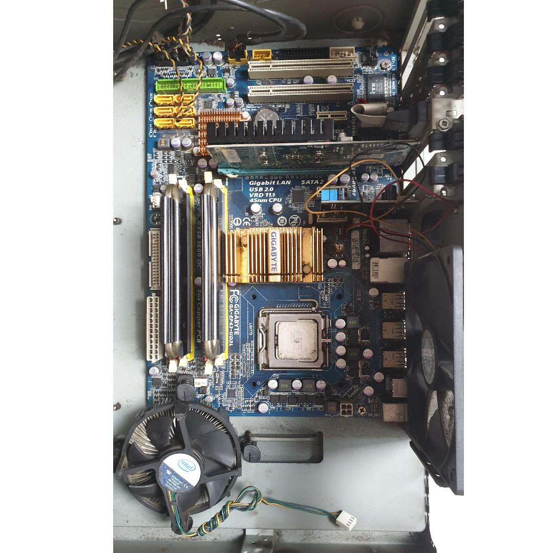Intel CPU, motherboard, RAM, VGA card ,casing and power supply ...