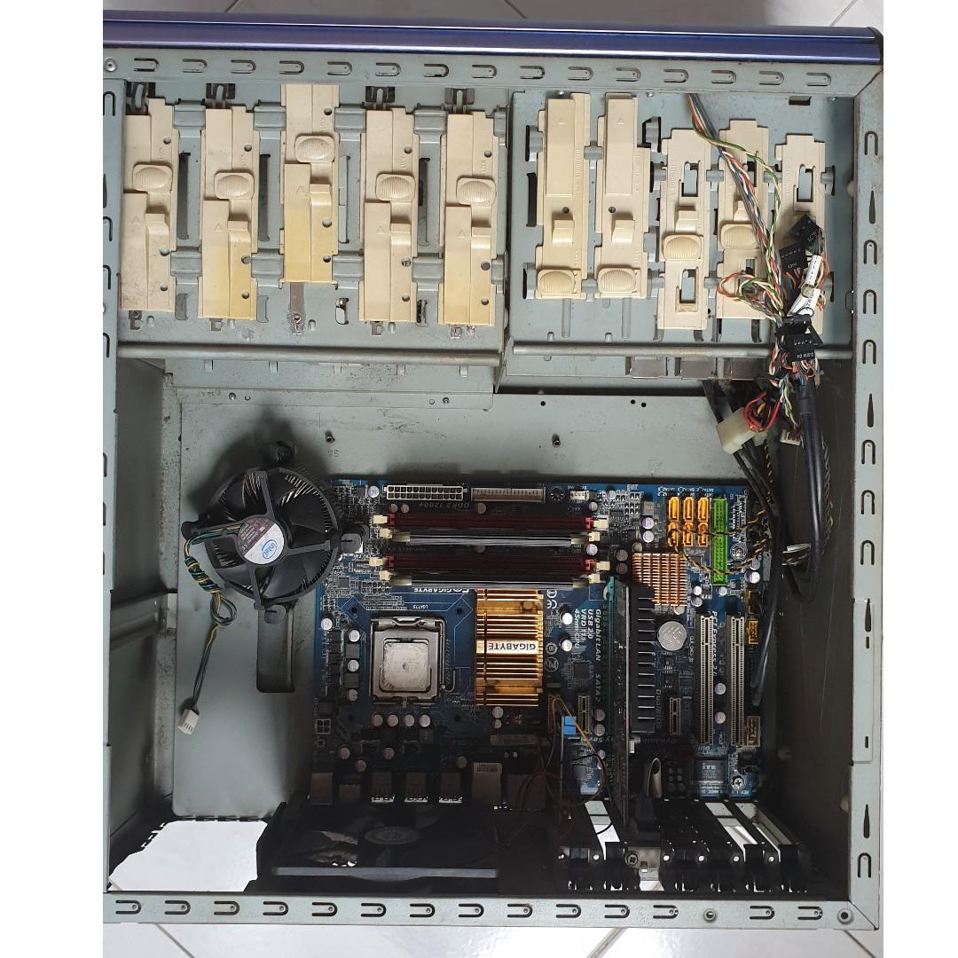 Intel CPU, motherboard, RAM, VGA card ,casing and power supply ...