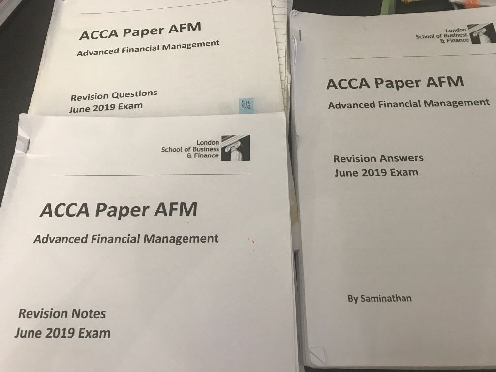 LSBF ACCA AFM revision notes and questions, Hobbies & Toys, Books ...