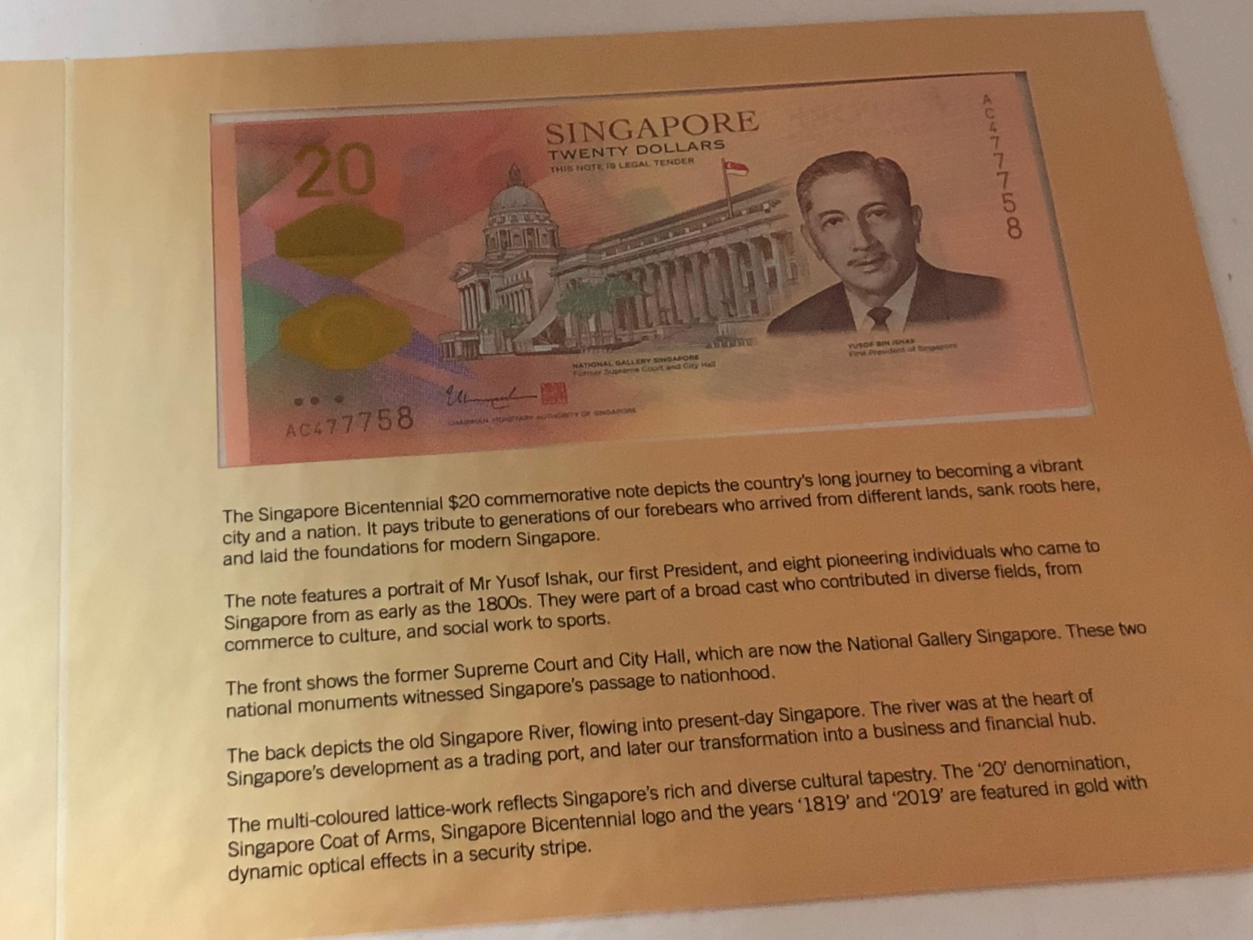 SG Bicentennial Commemorative Note $20, Hobbies & Toys, Memorabilia ...