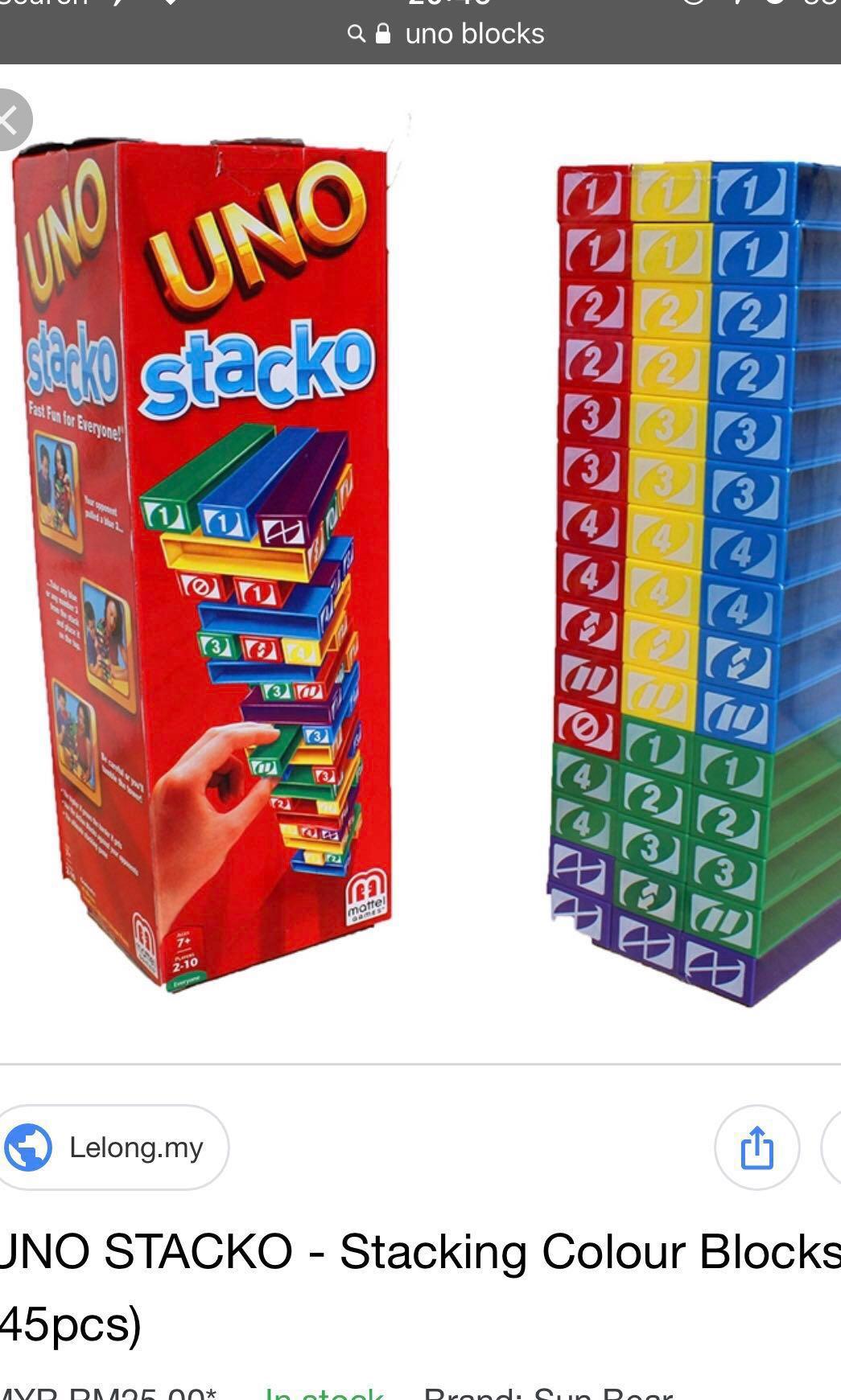 Uno Stacko , Hobbies & Toys, Toys & Games on Carousell