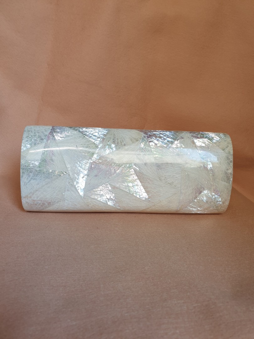 White abalone shell clutch bag, Women's Fashion, Bags & Wallets ...