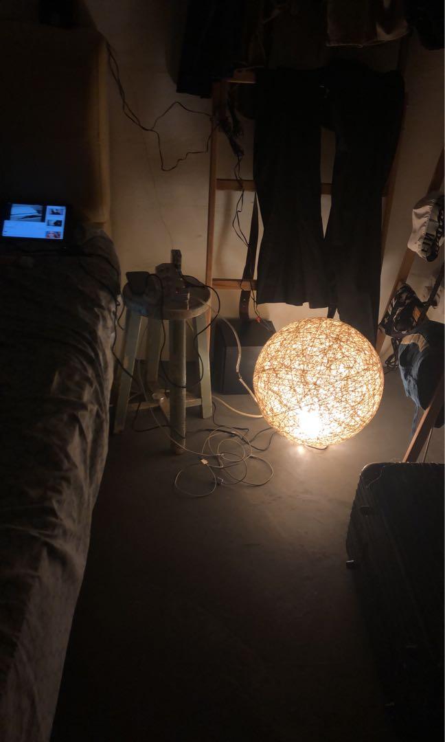 Woven rattan sphere lamp armature, Furniture, Home Decor, Lighting ...