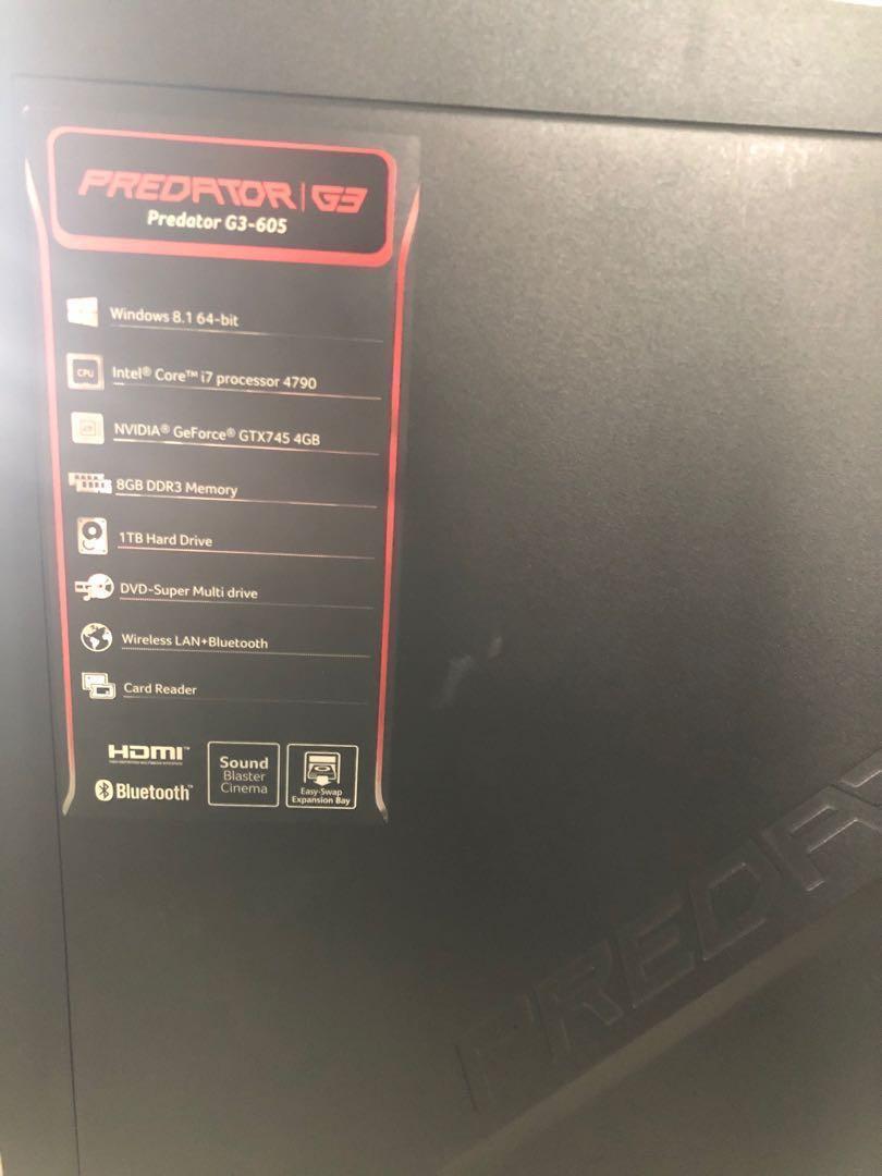 Acer predator gaming desktop, Computers & Tech, Parts & Accessories ...