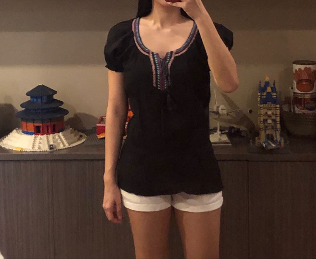 Black native top, Women's Fashion, Tops, Others Tops on Carousell
