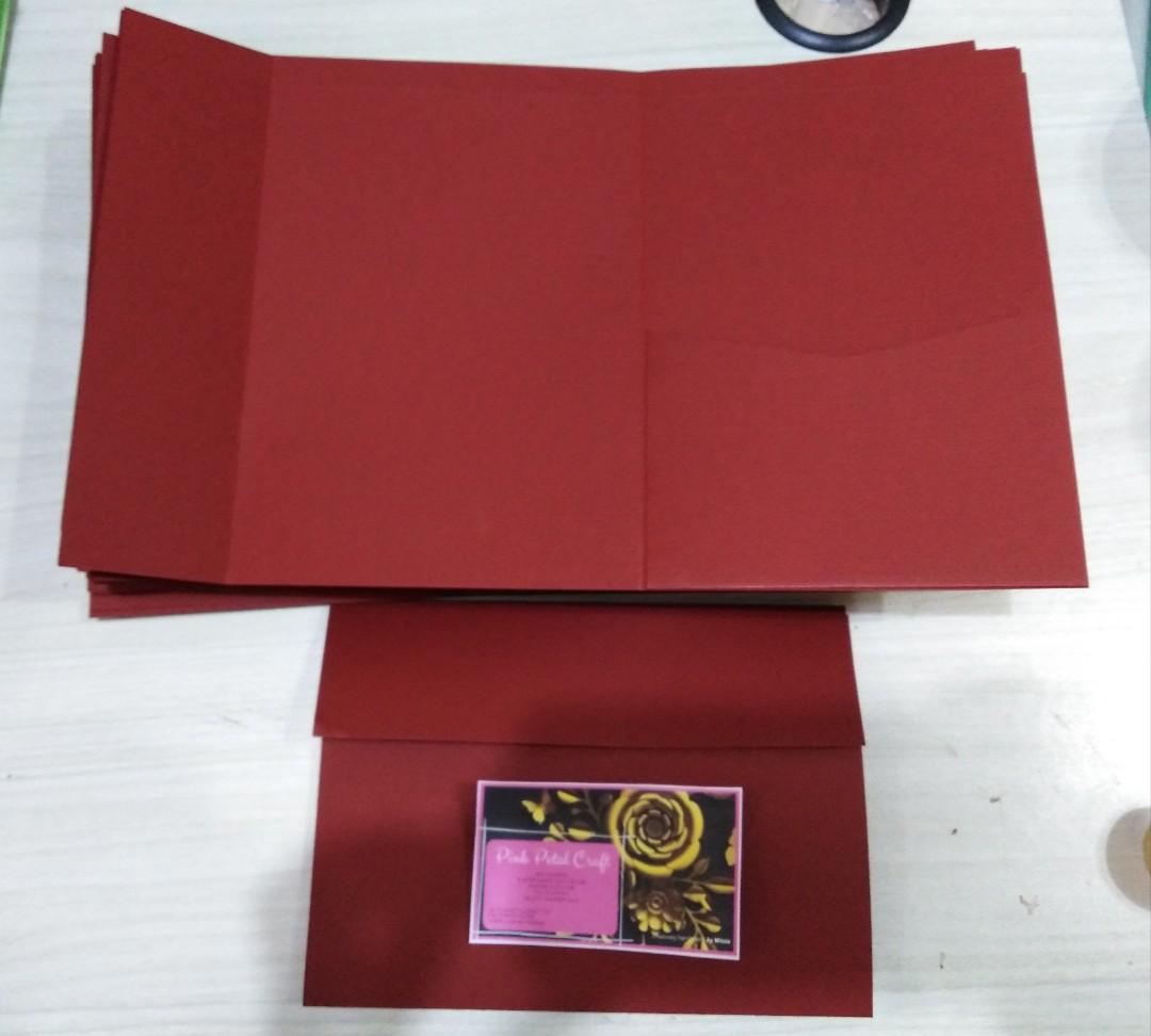 Burgundy TriFold envelope, Hobbies & Toys, Stationary & Craft, Craft ...