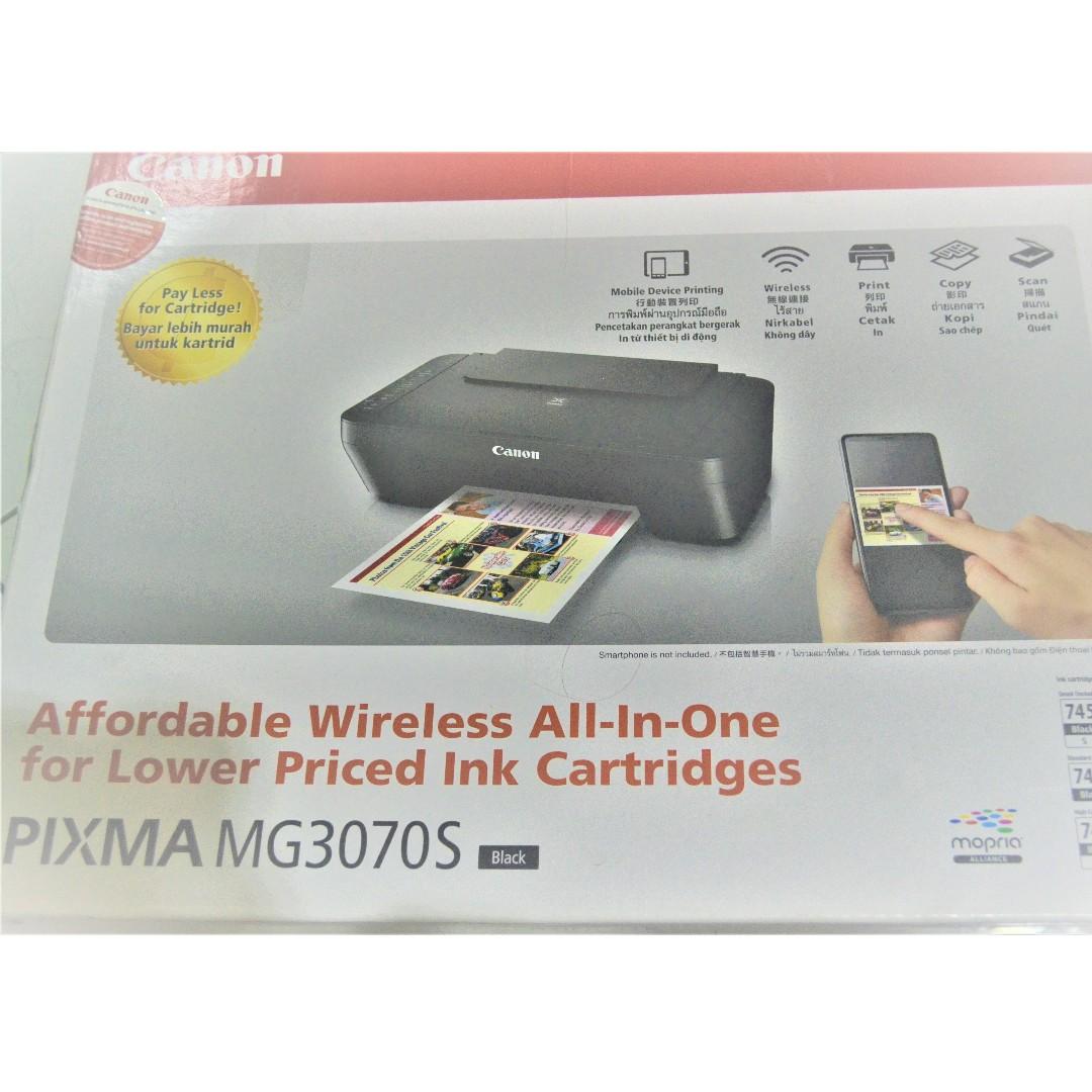 CANON PIXMA MG3070S (BLACK,WIRELESS CONNECTION,SCANNER,PRINTER ...
