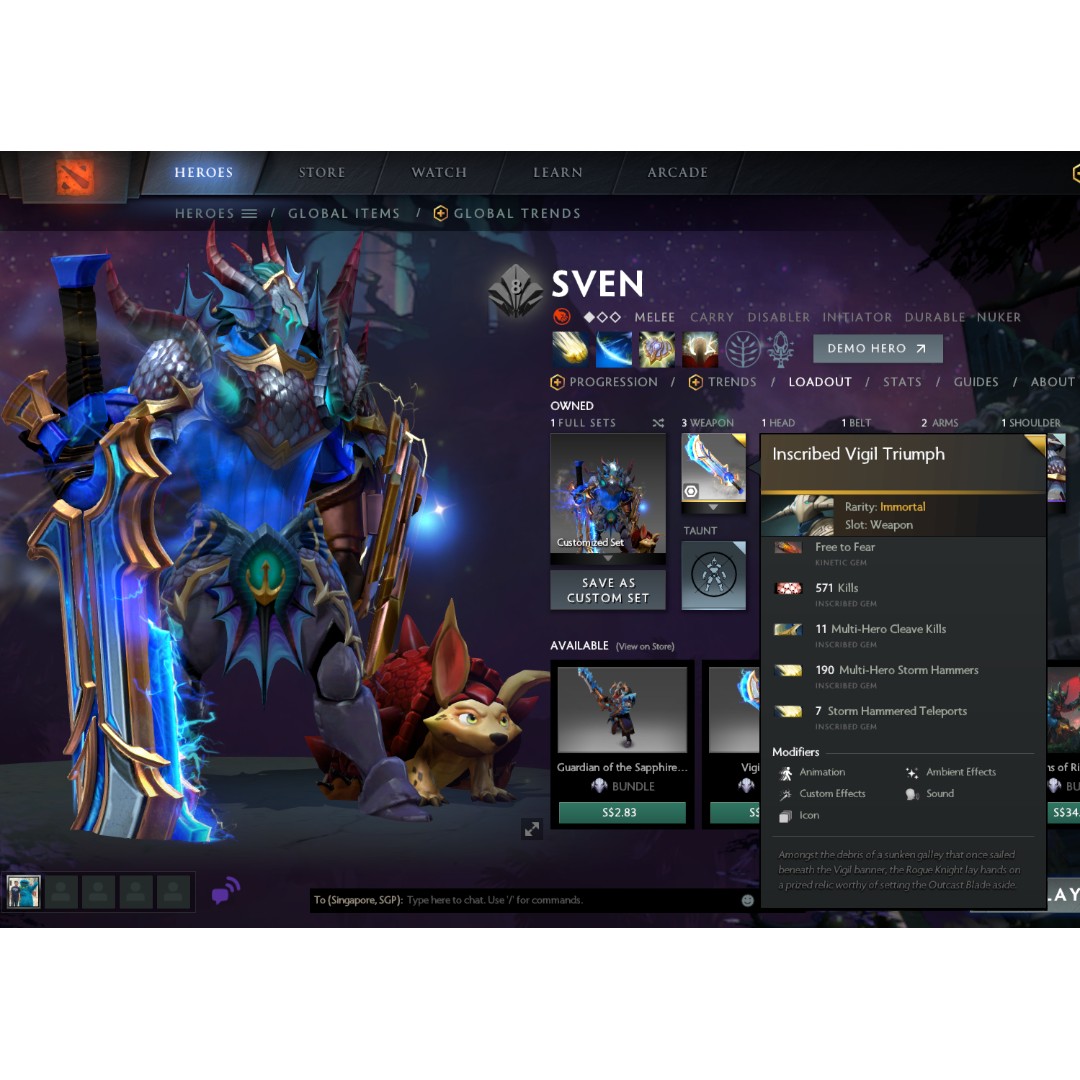 DOTA 2 > Immortal > Vigil Triumph (SVEN Sword), Video Gaming, Gaming ...