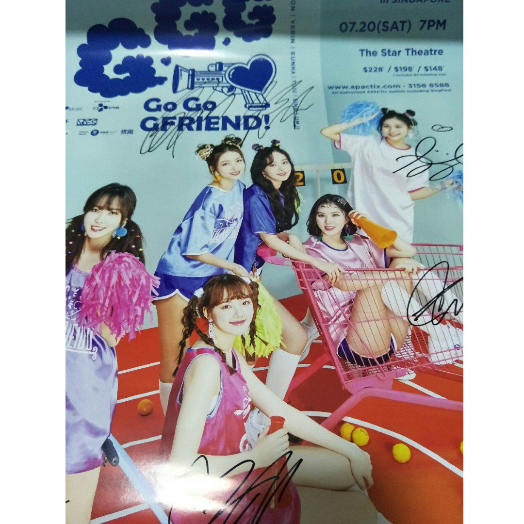 Gfriend Go Go GFRIEND! signed poster! (BID), Hobbies & Toys ...