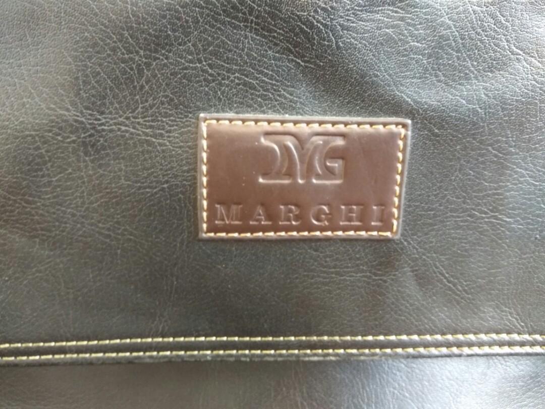 MARGHI Leather Messenger Bag, Fesyen Pria, Tas & Dompet , Tas Selempang ...
