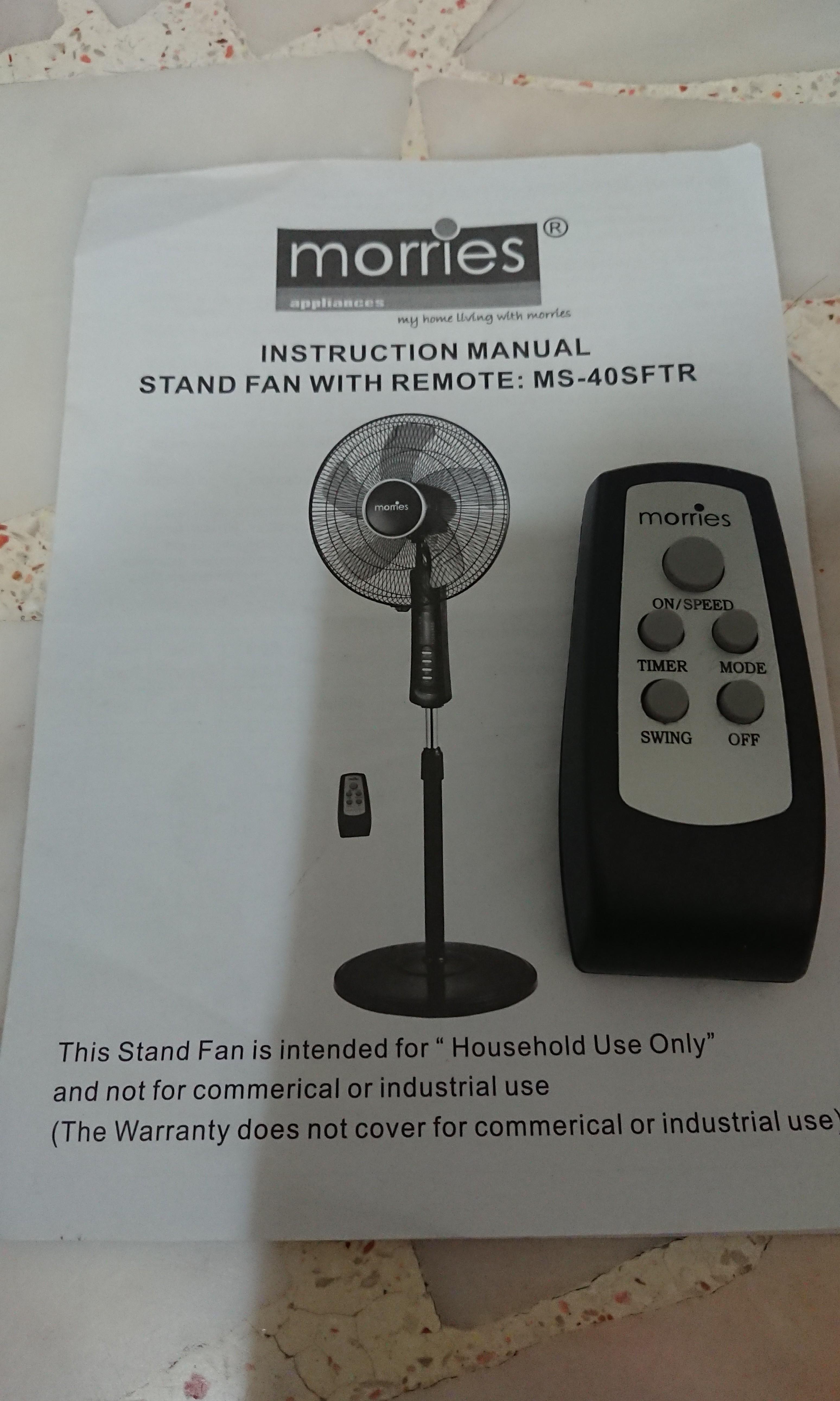 Morris 16' stand fan with remote, Furniture & Home Living, Lighting ...