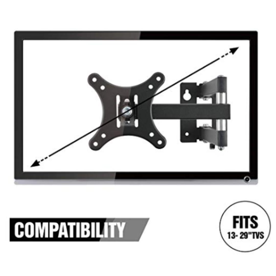 Paladinz PLDTVM001S Tilt & Swivel TV Wall Mount Bracket Fits for 19-32 ...