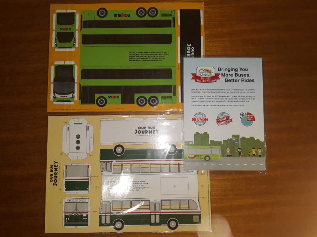 SG Bus Paper Cut Out Set (w Free Notepad), Hobbies & Toys, Stationery ...