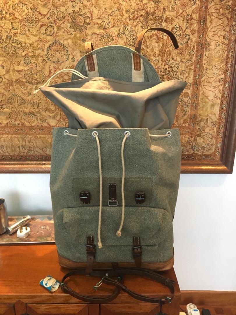 Vintage Swiss Army Military Backpack Canvas Salt & Pepper 54, Men's ...