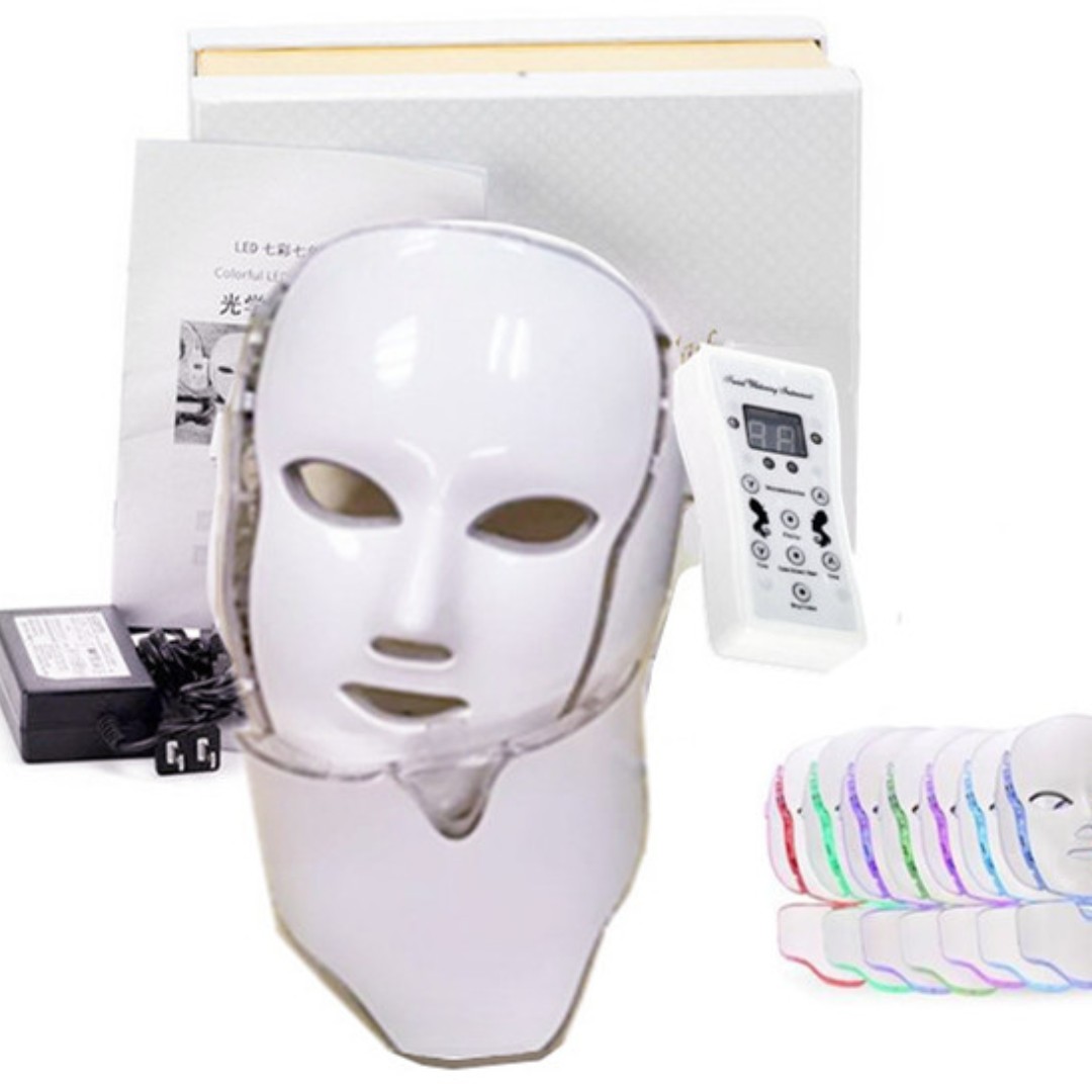 7 COLORS PDT MASK FACE AND NECK FACIAL MACHINE, Beauty & Personal Care ...