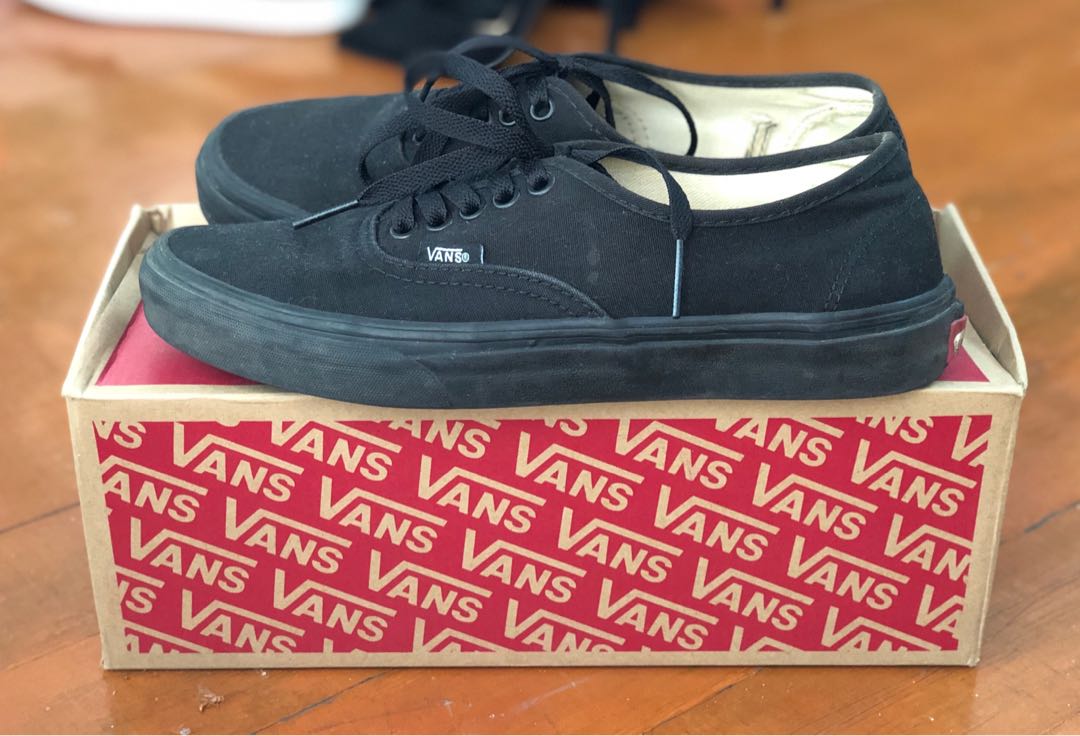 Authentic All-Black Classic Vans, Men's Fashion, Footwear, Sneakers on ...