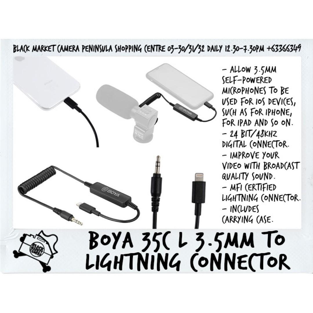 [BMC] BOYA C35L / C35 USB C 3.5mm to Lightning/USB Type C Connector ...