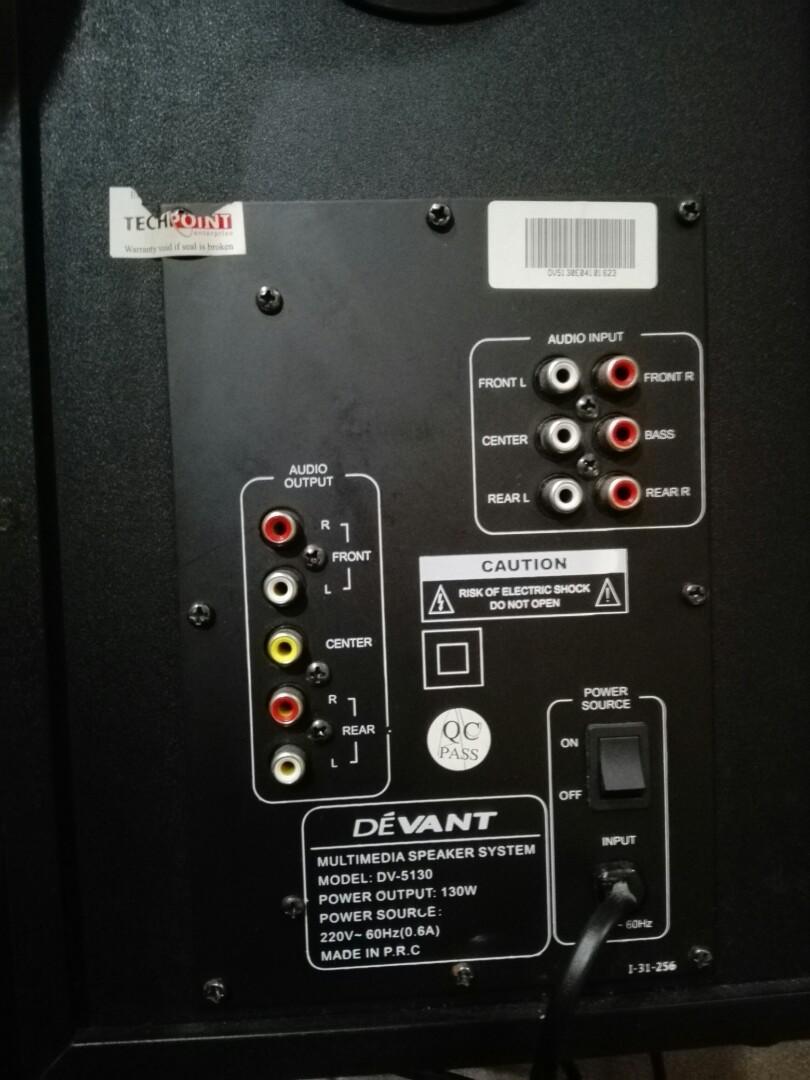 Devant DV-5130 Home Theater and Multimedia Speaker System, Audio ...