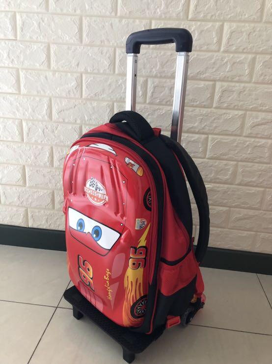 Disney cars school bag w/ trolley, Women's Fashion, Bags & Wallets ...