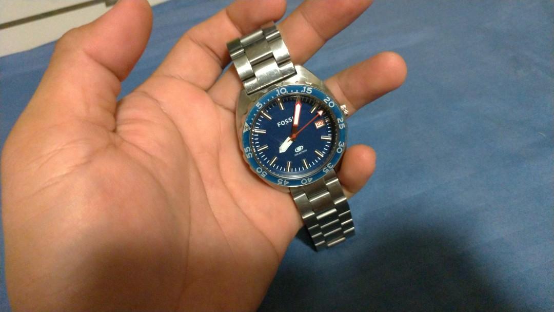 Fossil watch*FS 5048 breaker diver blue dial steel for men, Men's ...