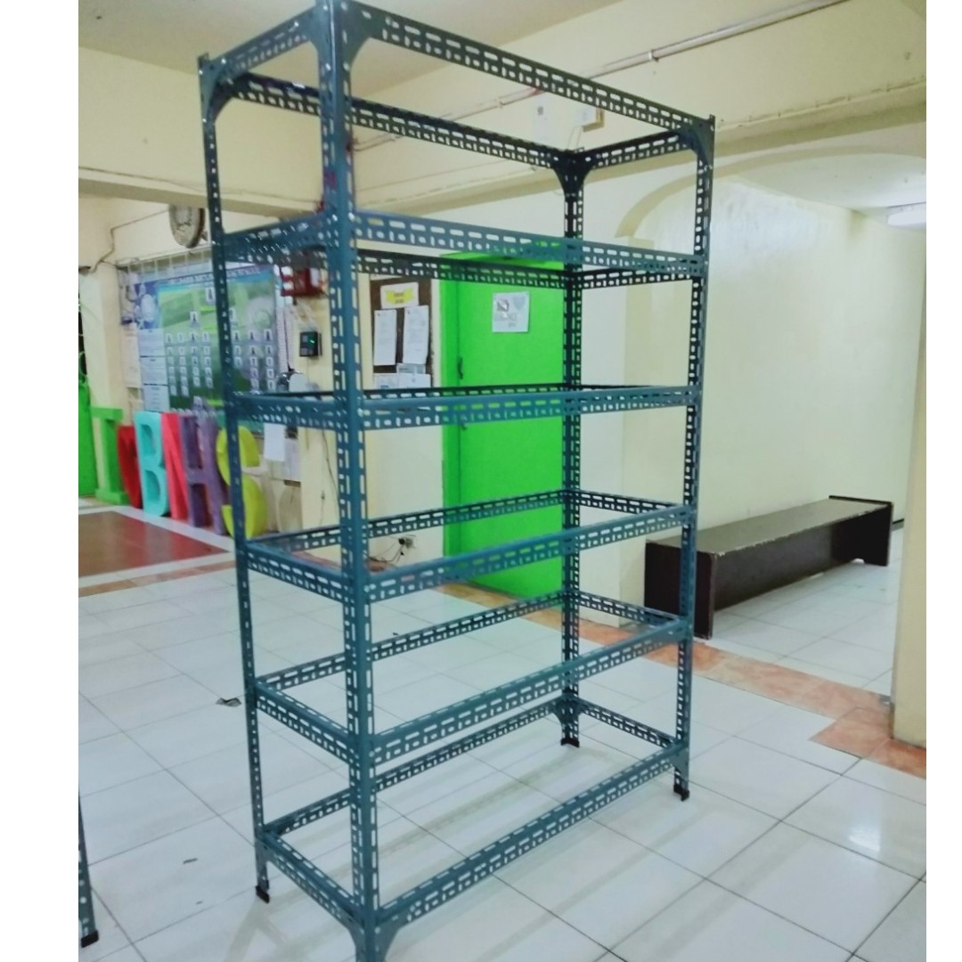Gray Slotted Steel Rack - 5 layers Standard, Furniture & Home Living ...