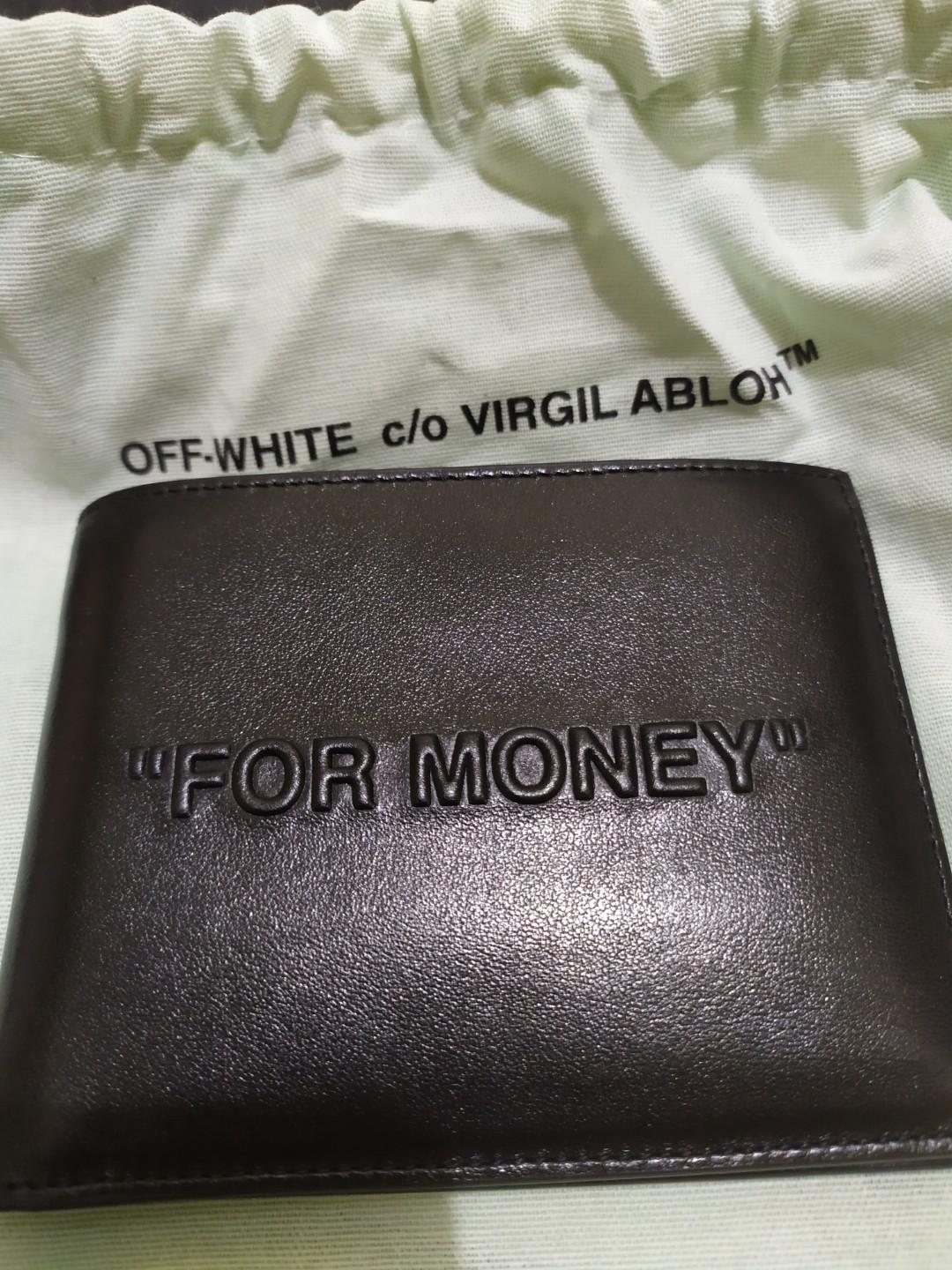 Off-White "For Money" Embossed Bifold Wallet, Men's Fashion, Watches ...