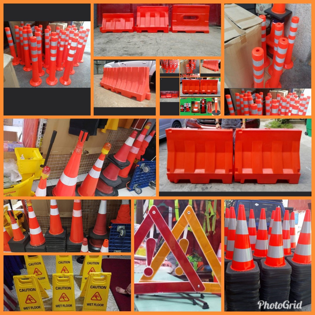 Plastic barrier traffic cone bollard, Commercial & Industrial ...