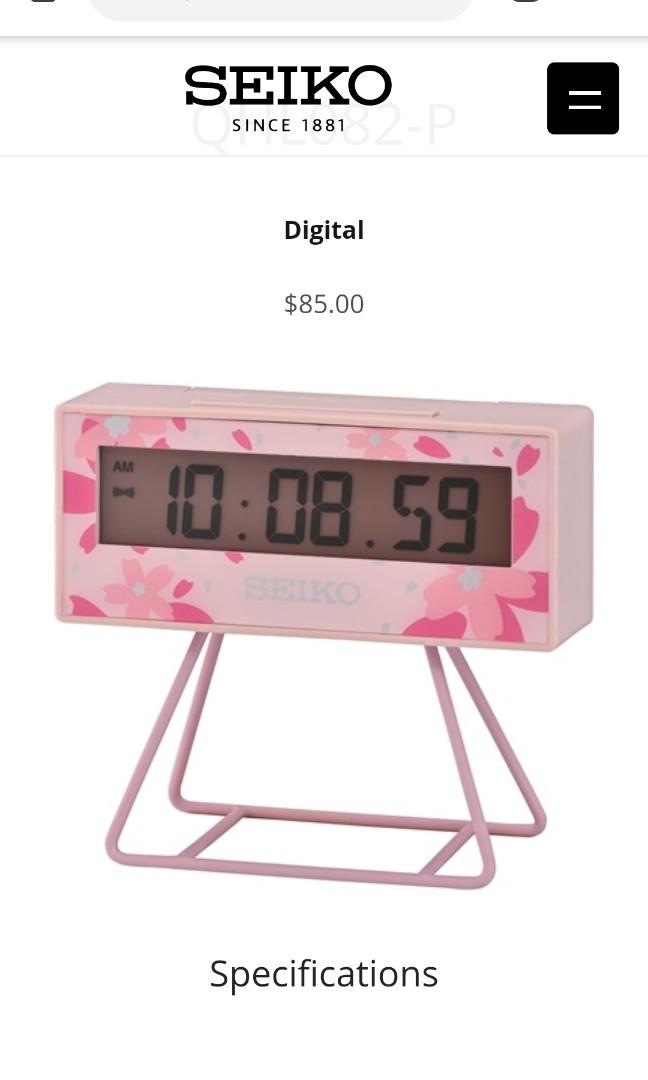 Seiko Sakura Alarm Clock, Luxury, Watches on Carousell