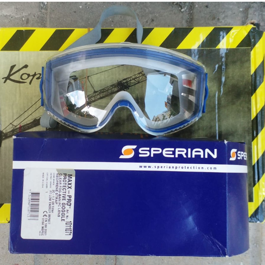 SPERIAN MAXX PRO PROTECTIVE GOGGLES / GLASSES 抗疫防飛沫眼罩/眼鏡/護目鏡/風塵防護鏡, 男裝 ...