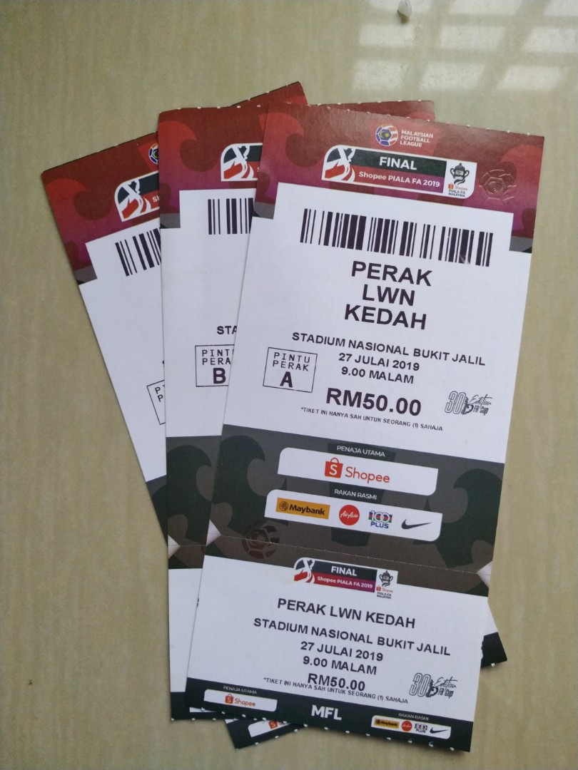 Ticket Final Shopee Piala FA, Tickets & Vouchers, Event Tickets on ...