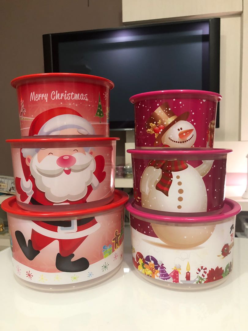 Tupperware Christmas Series Container, Furniture & Home Living ...