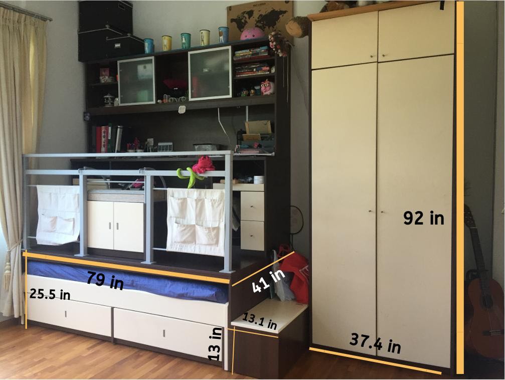 Unique study table with pull out bed, Furniture & Home Living ...