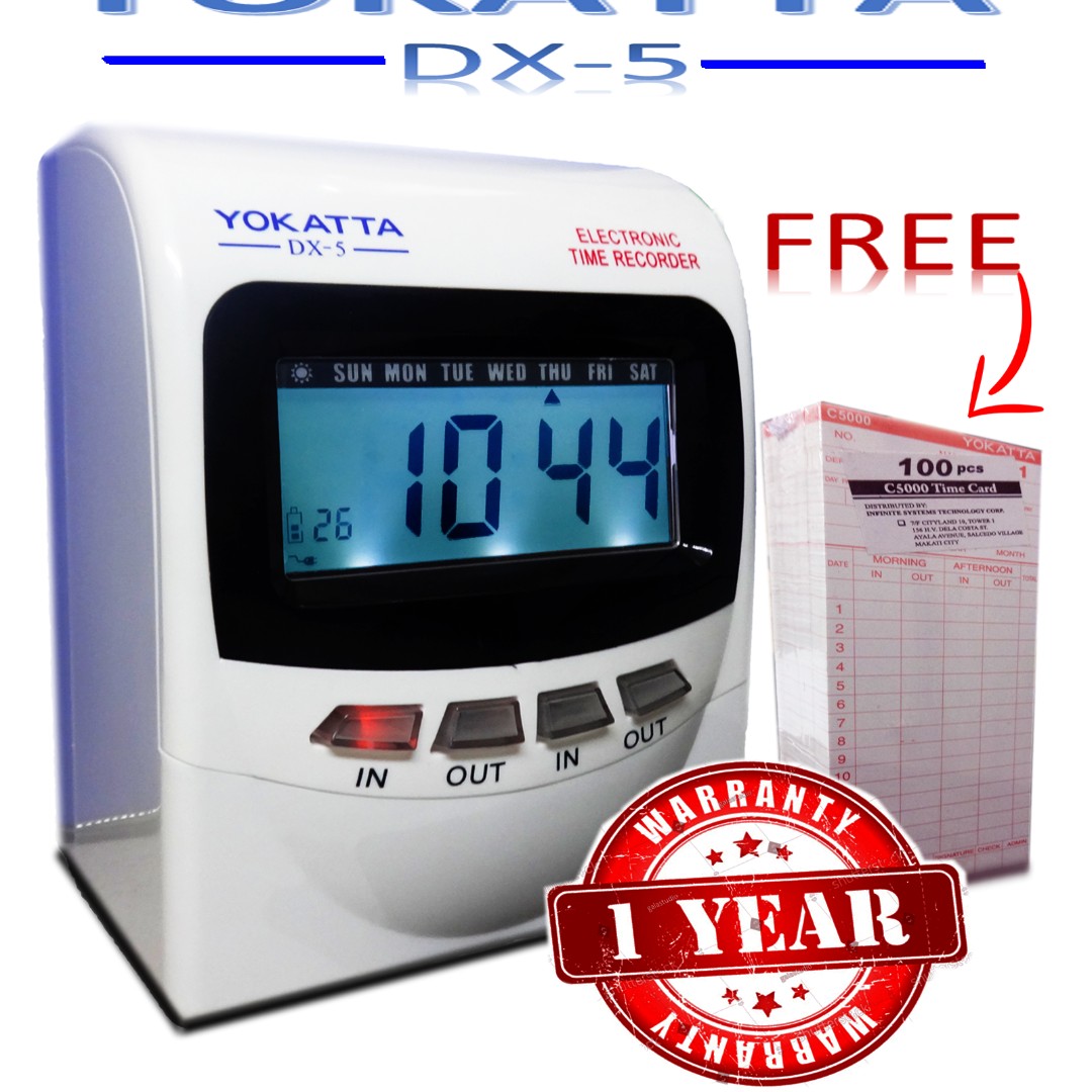 Bundy clock Time Recorder Machine. Time Card clock. Biometrics ...