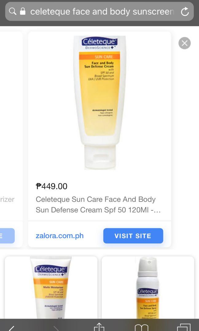 Celeteque Sunscreen SPF50, Beauty & Personal Care, Face, Face Care on ...