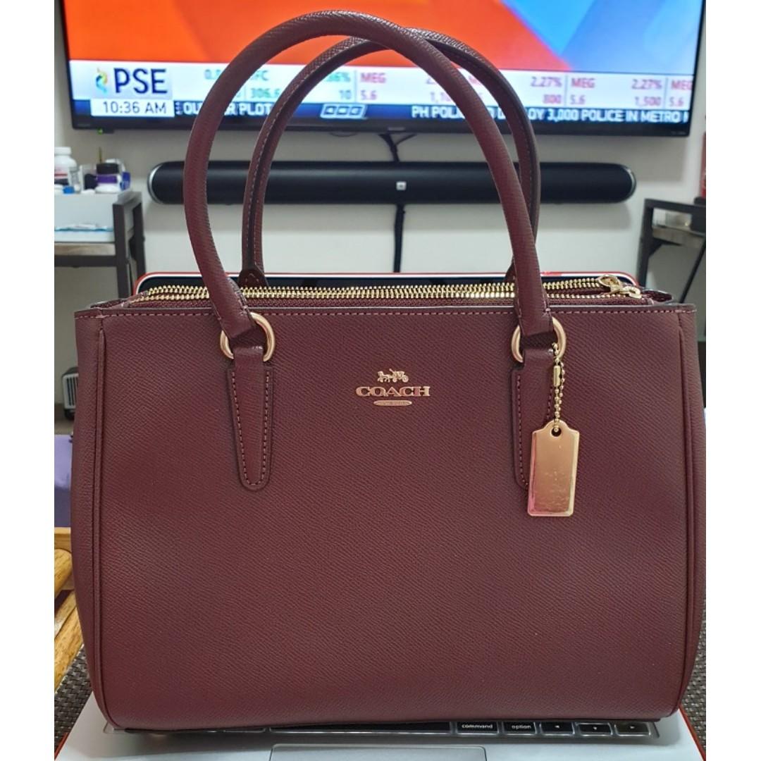 Coach Surrey Carryall in Wine, Women's Fashion, Bags & Wallets, Purses ...