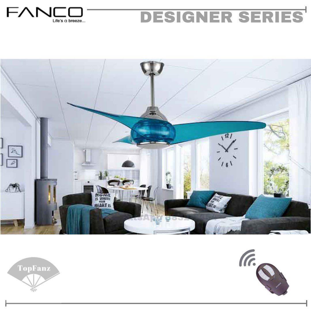 Fanco Designer Series Ceiling Fan S-Line in 52", Furniture & Home ...