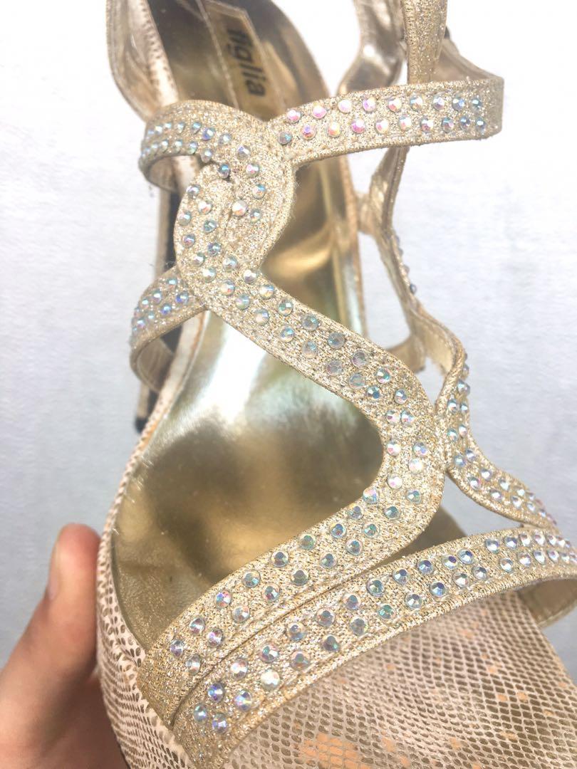 Gold Pageant 5” Heels (Figlia), Women's Fashion, Footwear, Heels on ...