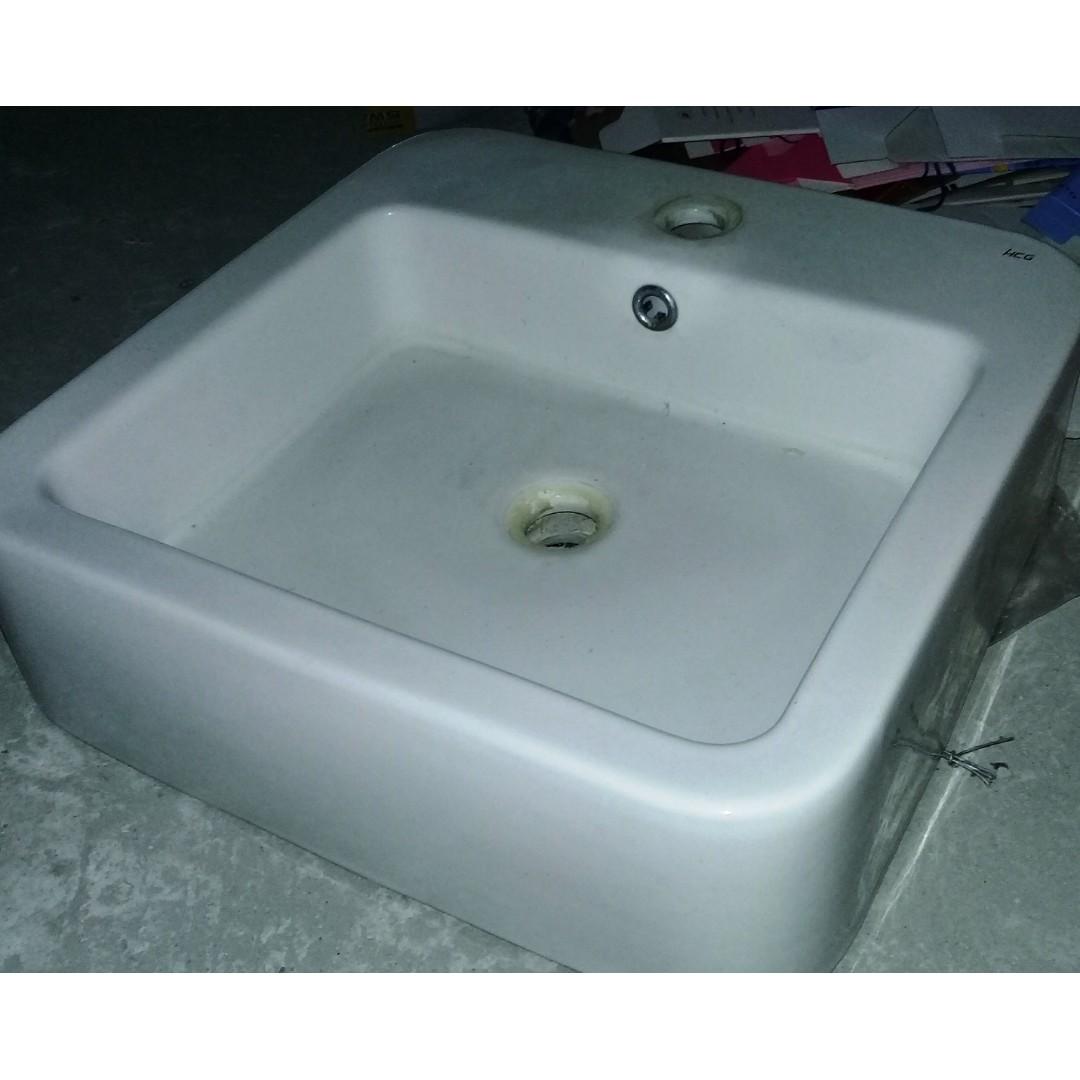 HCG Countertop Sink White, Furniture & Home Living, Bathroom & Kitchen ...