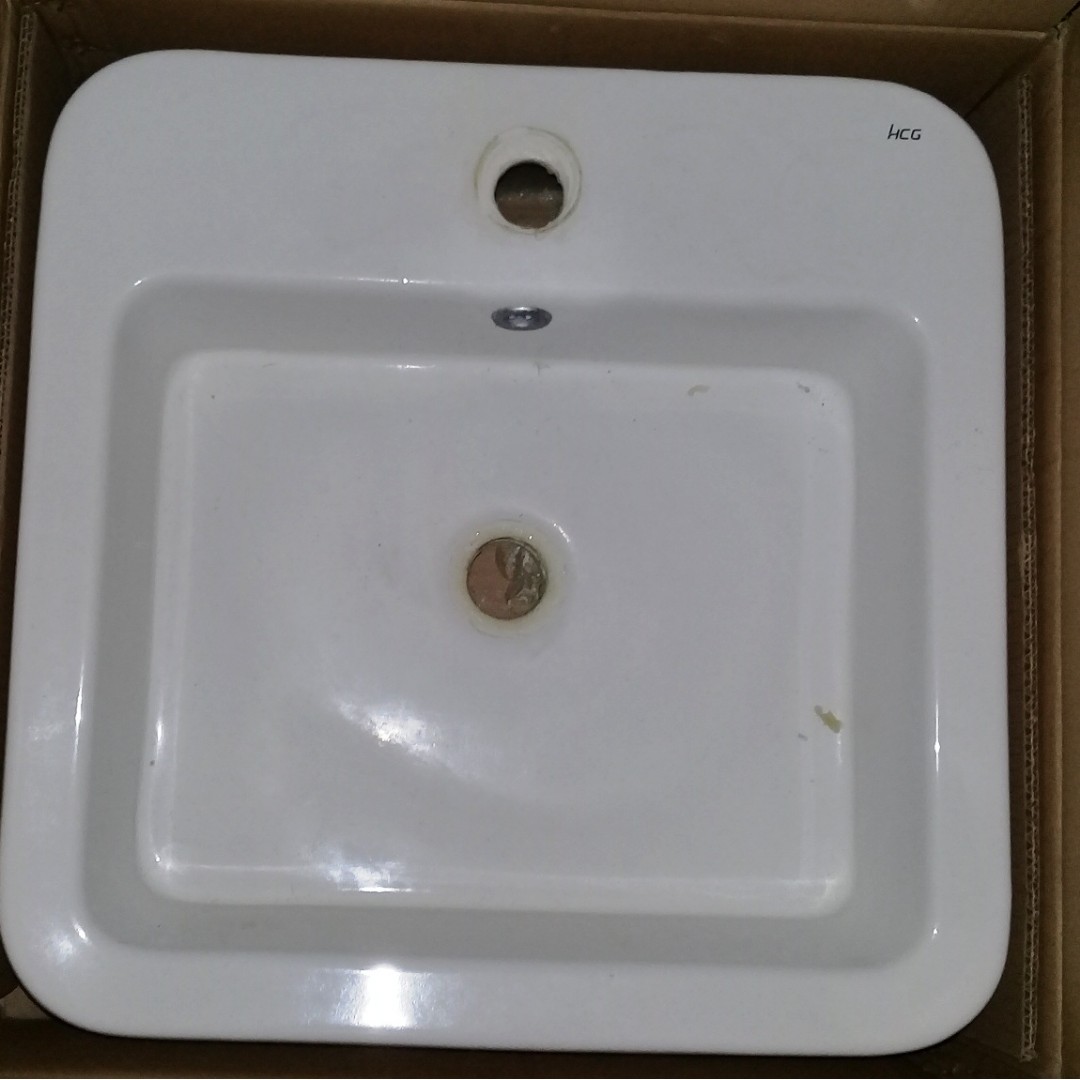 HCG Countertop Sink White, Furniture & Home Living, Bathroom & Kitchen ...