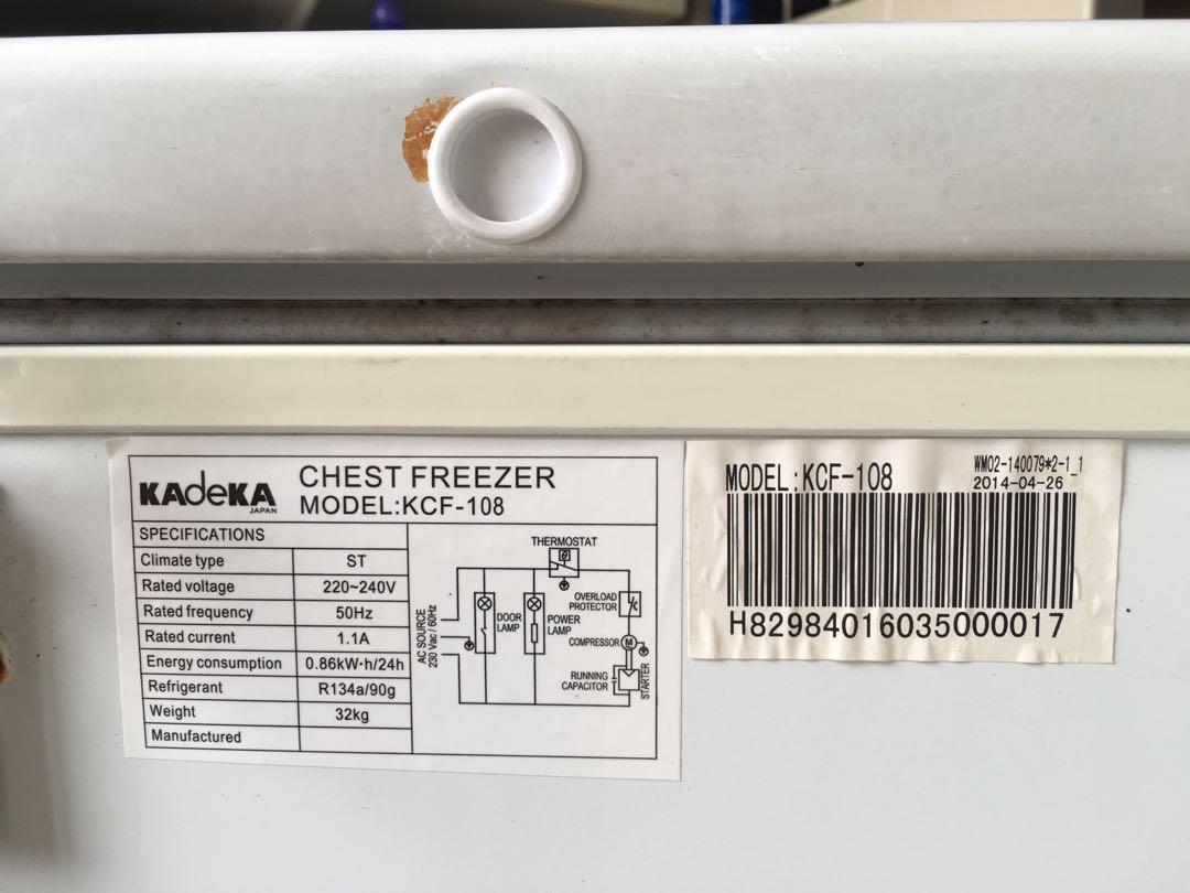 Kadeka Chest Freezer, TV & Home Appliances, Kitchen Appliances ...