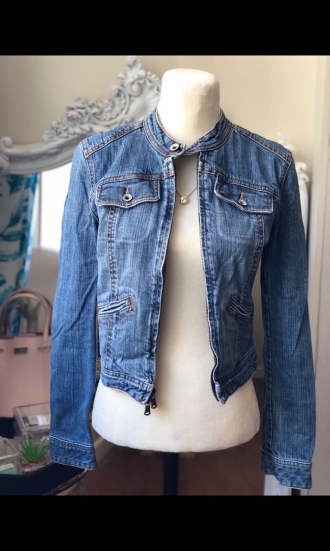 Maong denim racer jacket, Women's Fashion, Coats, Jackets and Outerwear ...