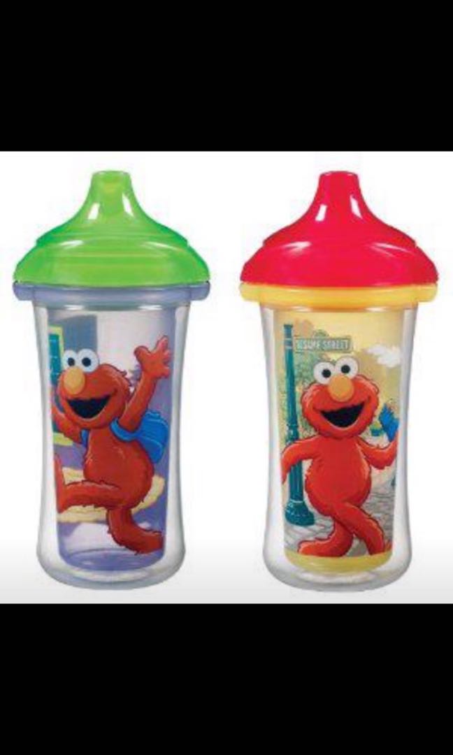 Munchkins- Elmo Click Lock Insulated Sippy Cup Twin Pack, Babies & Kids ...