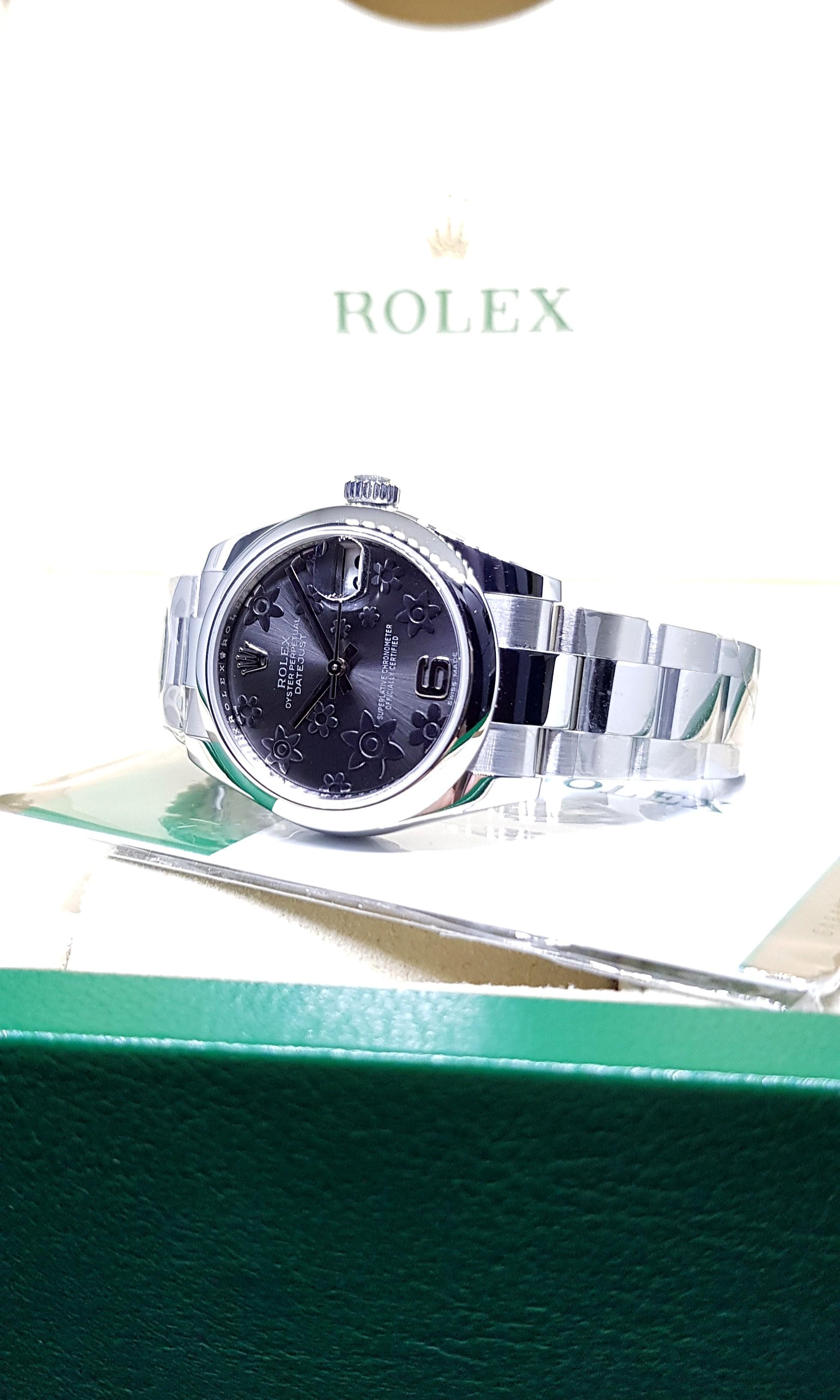 (NOT AVAILABLE) Rolex Oyster Perpetual Grey Flora Datejust REF: 178240 ...