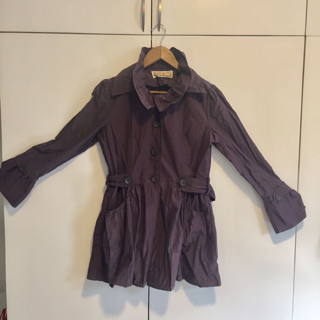 Trenchcoat in Deep Purple, Women's Fashion, Coats, Jackets and ...